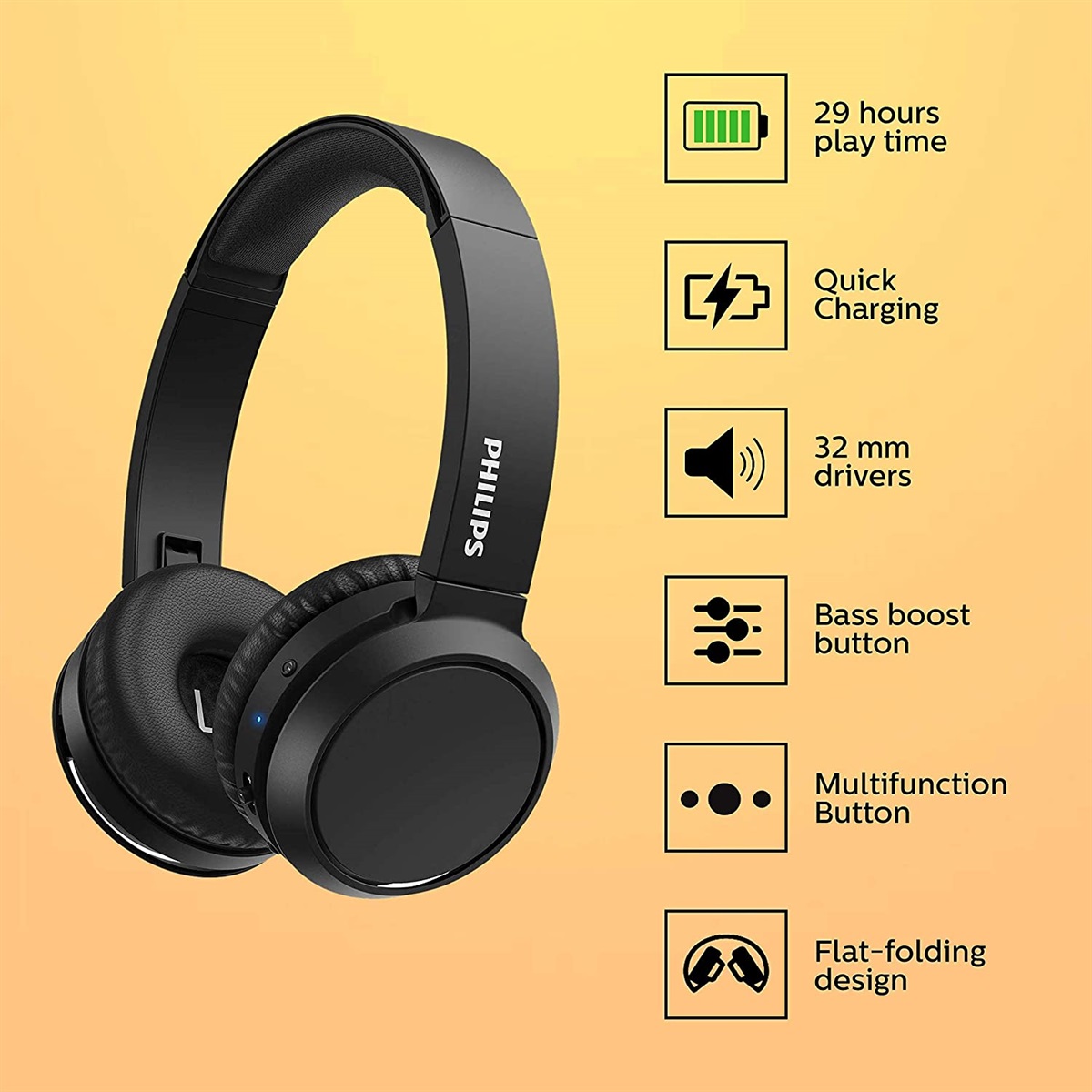 Philips TAH4205/00 | On-ear Wireless Headphones