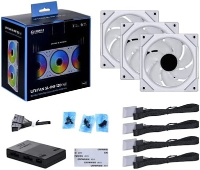 Lian Li Uni Fan SL-Infinity RGB White | 3 Pack 120mm Case Fan