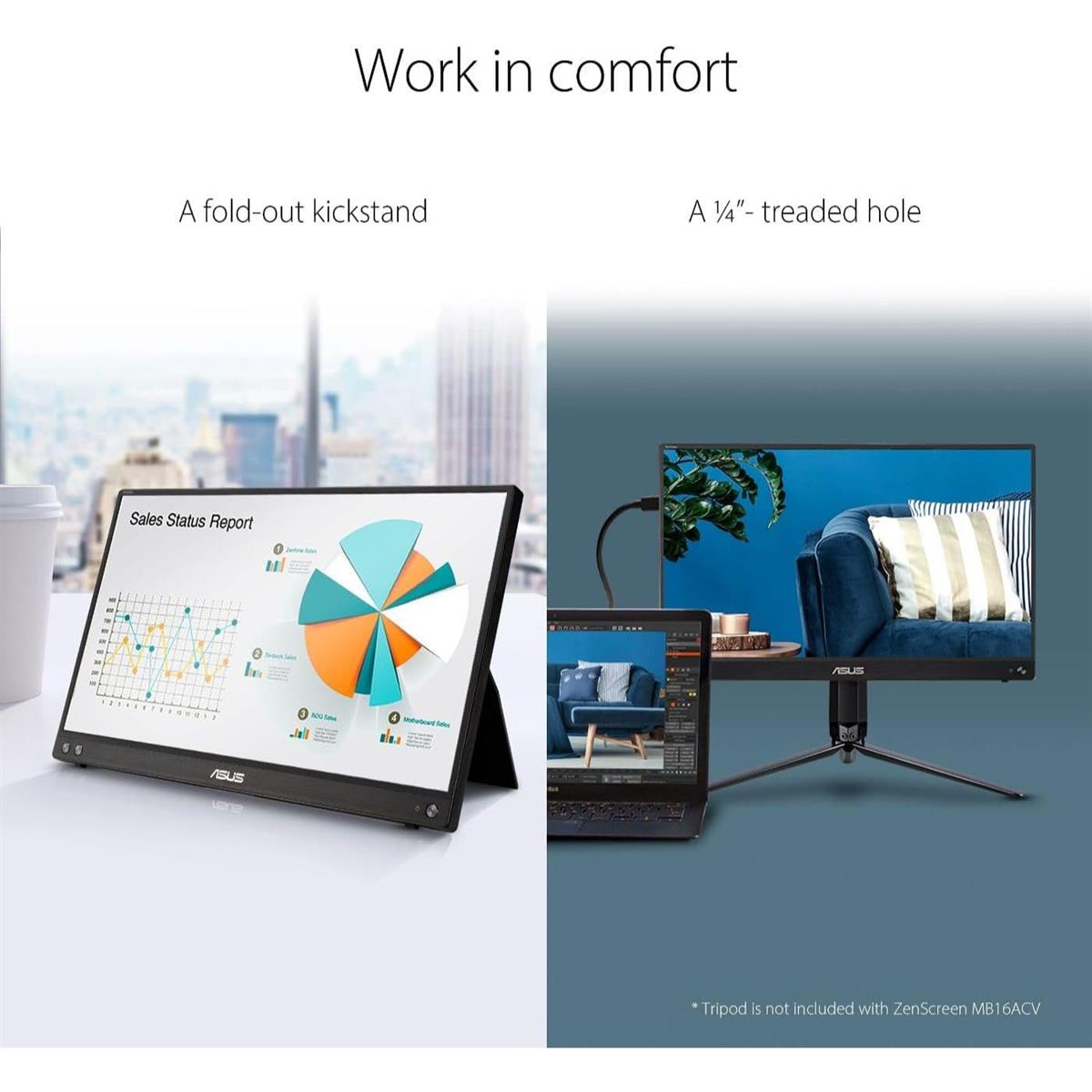 ASUS ZenScreen MB16ACV | 60Hz FHD 16" Portable Monitor | Price in Pakistan