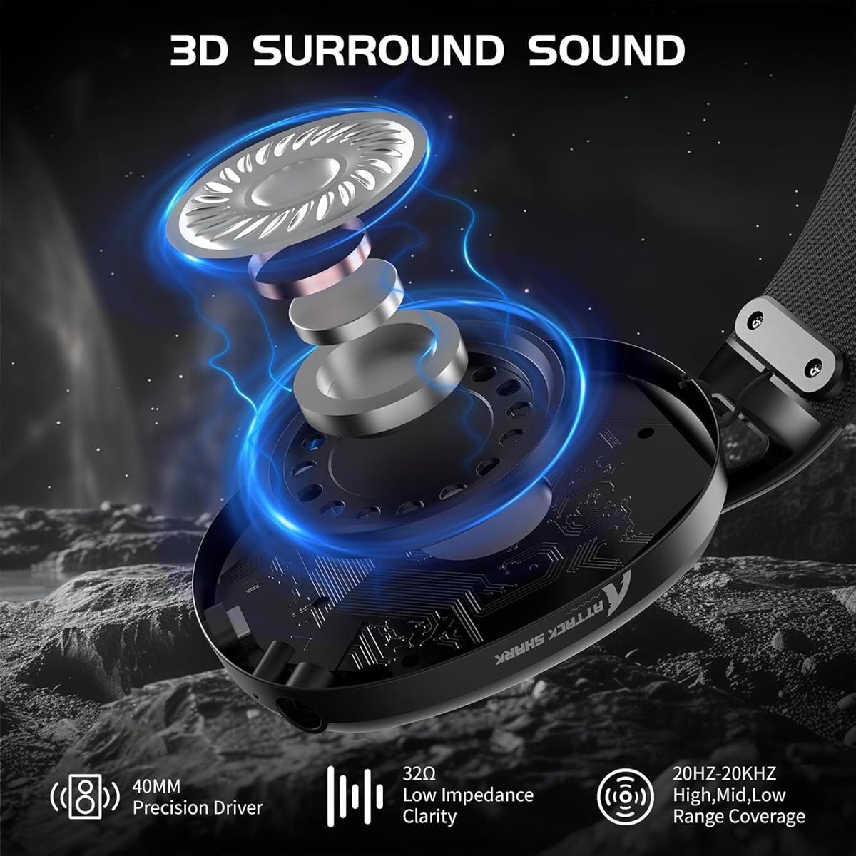 Attack Shark L80 Black | Wireless Gaming Headset | Price in Pakistan