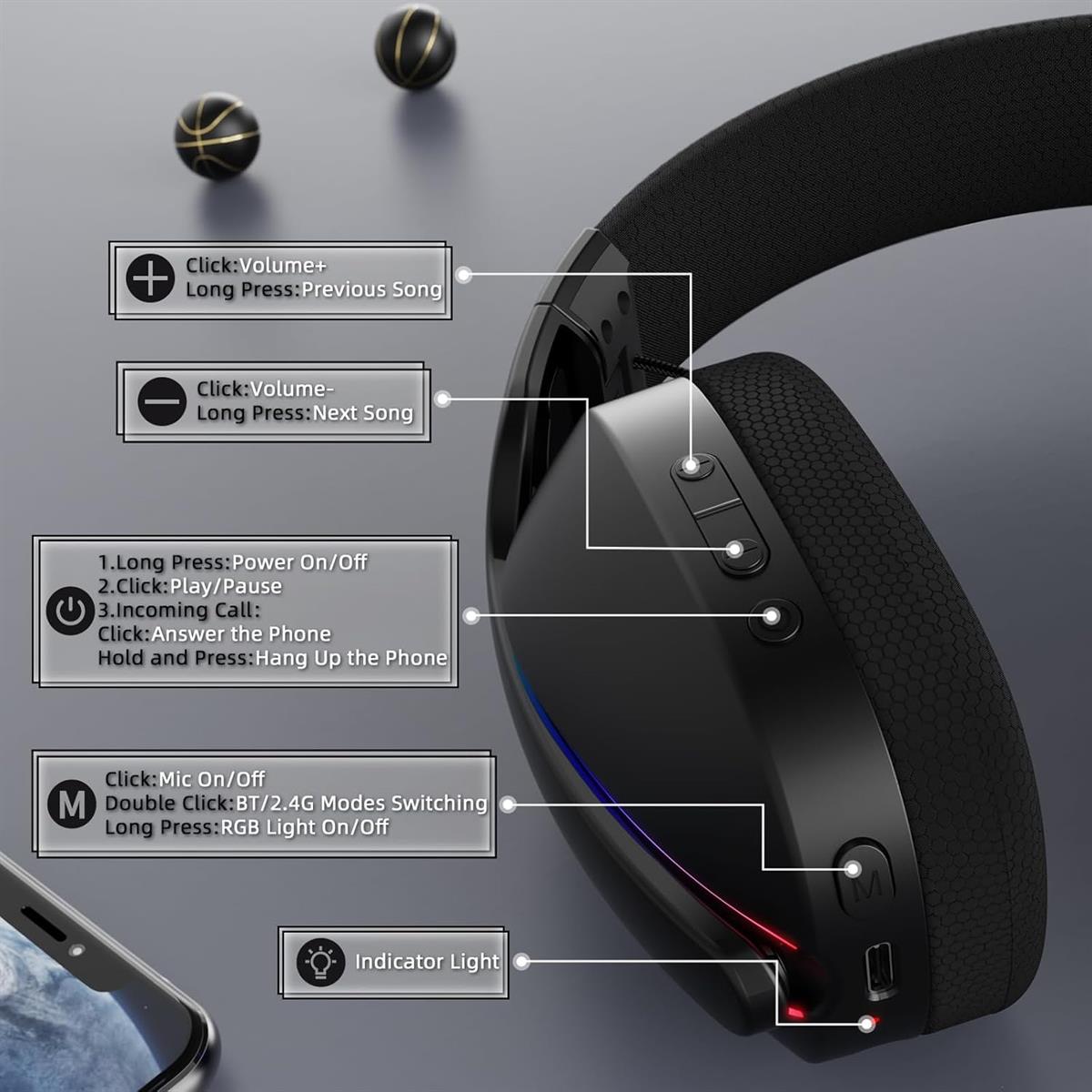 Attack Shark L90 (Black) | Wireless Gaming Headset | Price in Pakistan