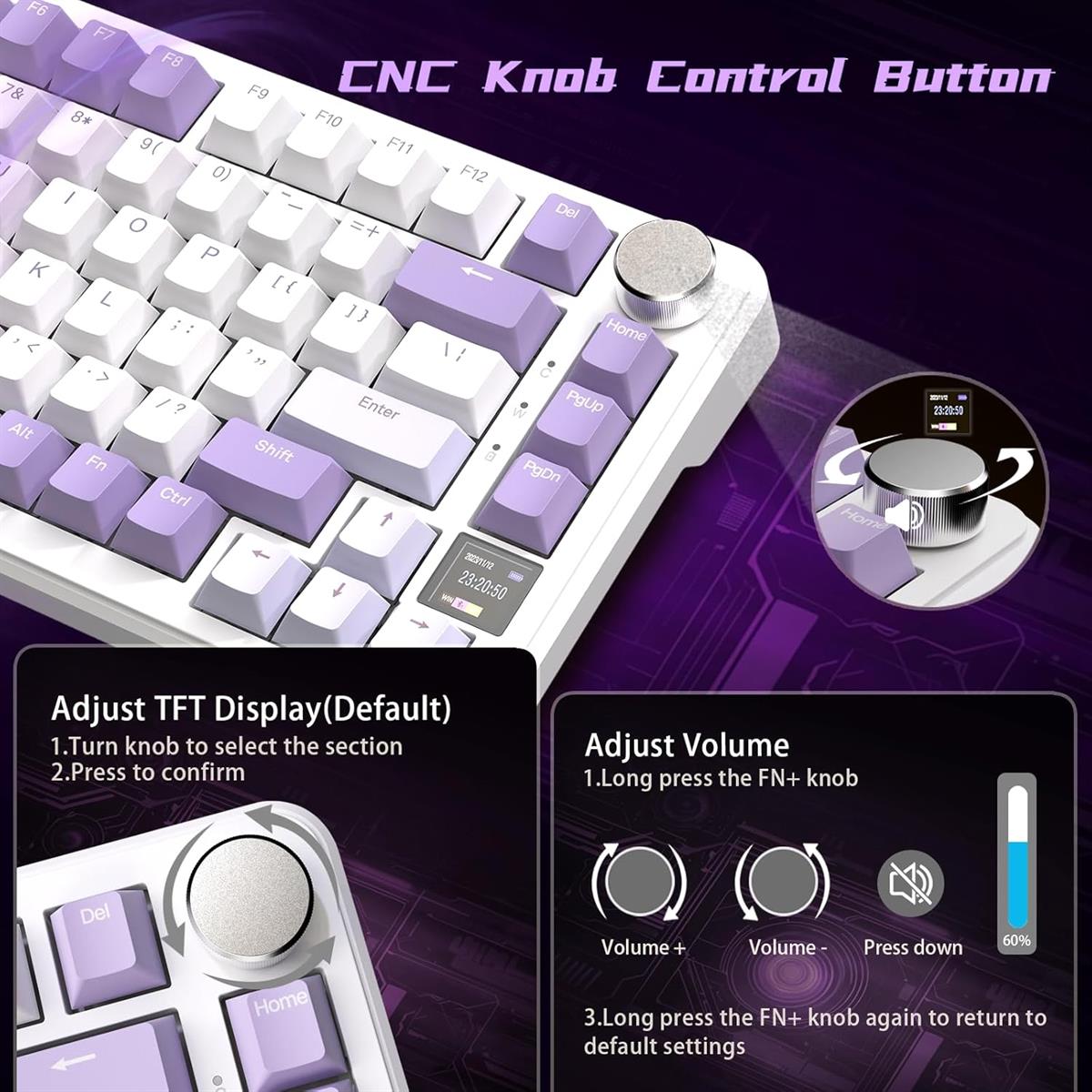 75 Percent Keyboard MAMBASNAKE X Attack Shark X85PRO Mechanical Keyboard With Attack Shark Keyboard