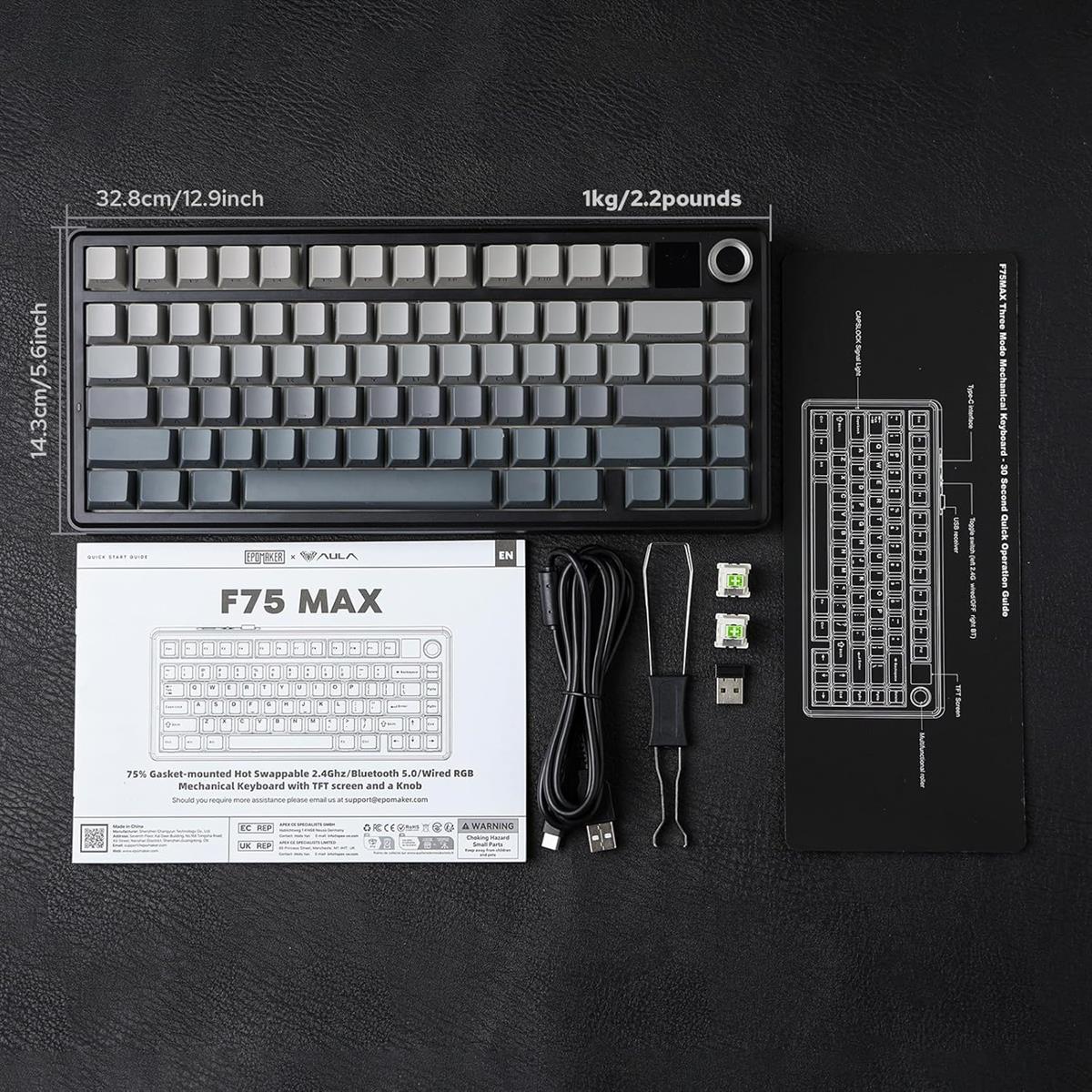 Epomaker X Aula F75 Max (Black) | Wireless Gaming Keyboard | Price in pakistan
