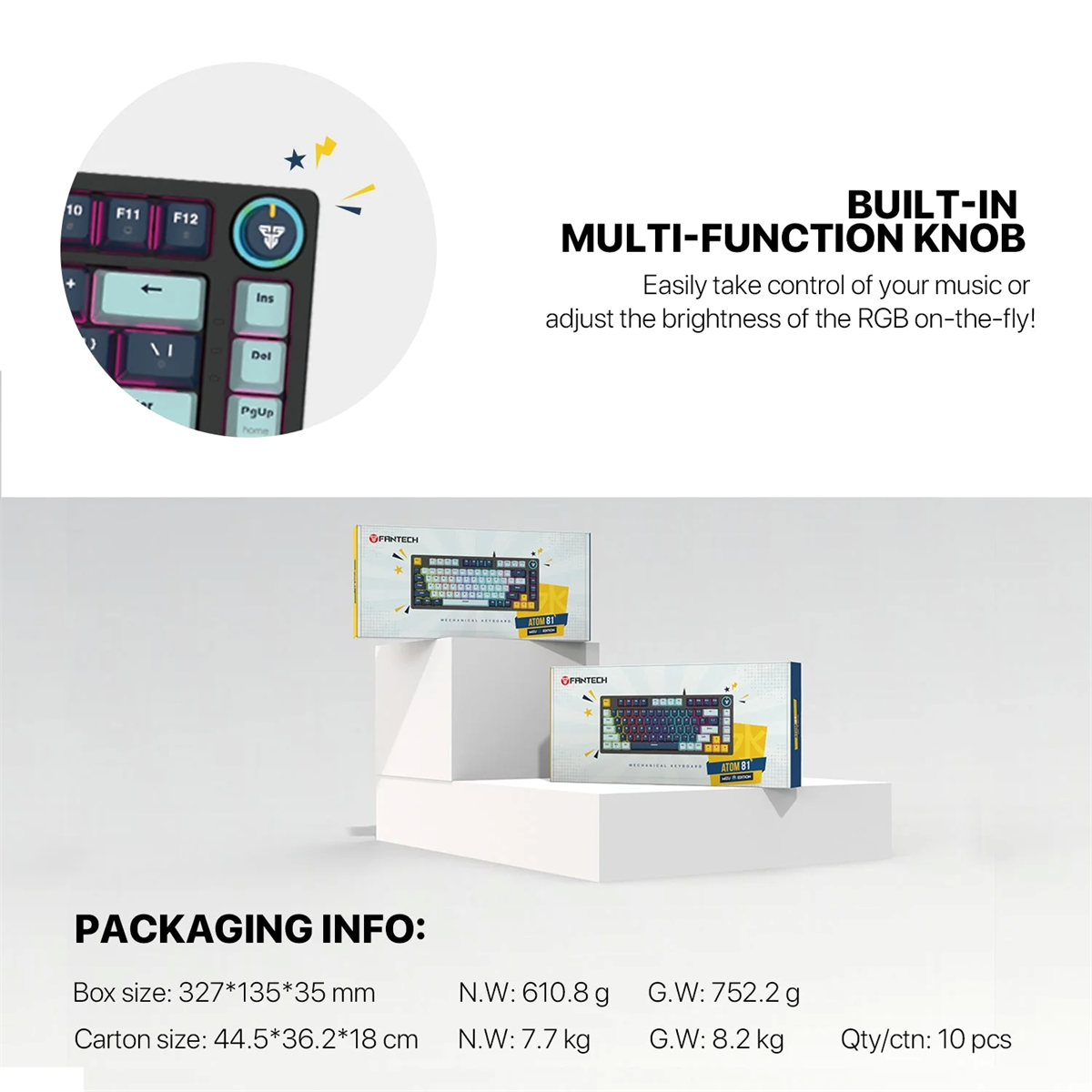 Fantech Mizu Edition Atom 81 Navy Blue (Red Switches) | Wired Gaming ...