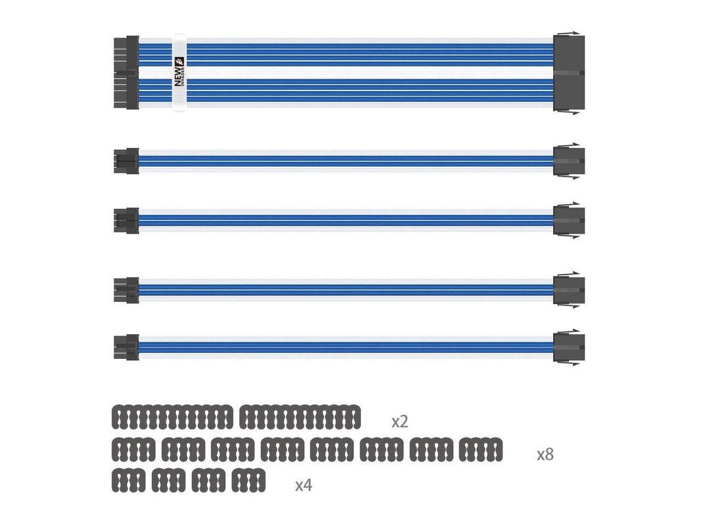 (Color Options) 1st Player MOD Sleeved Colorful Extension Cable Set Kit