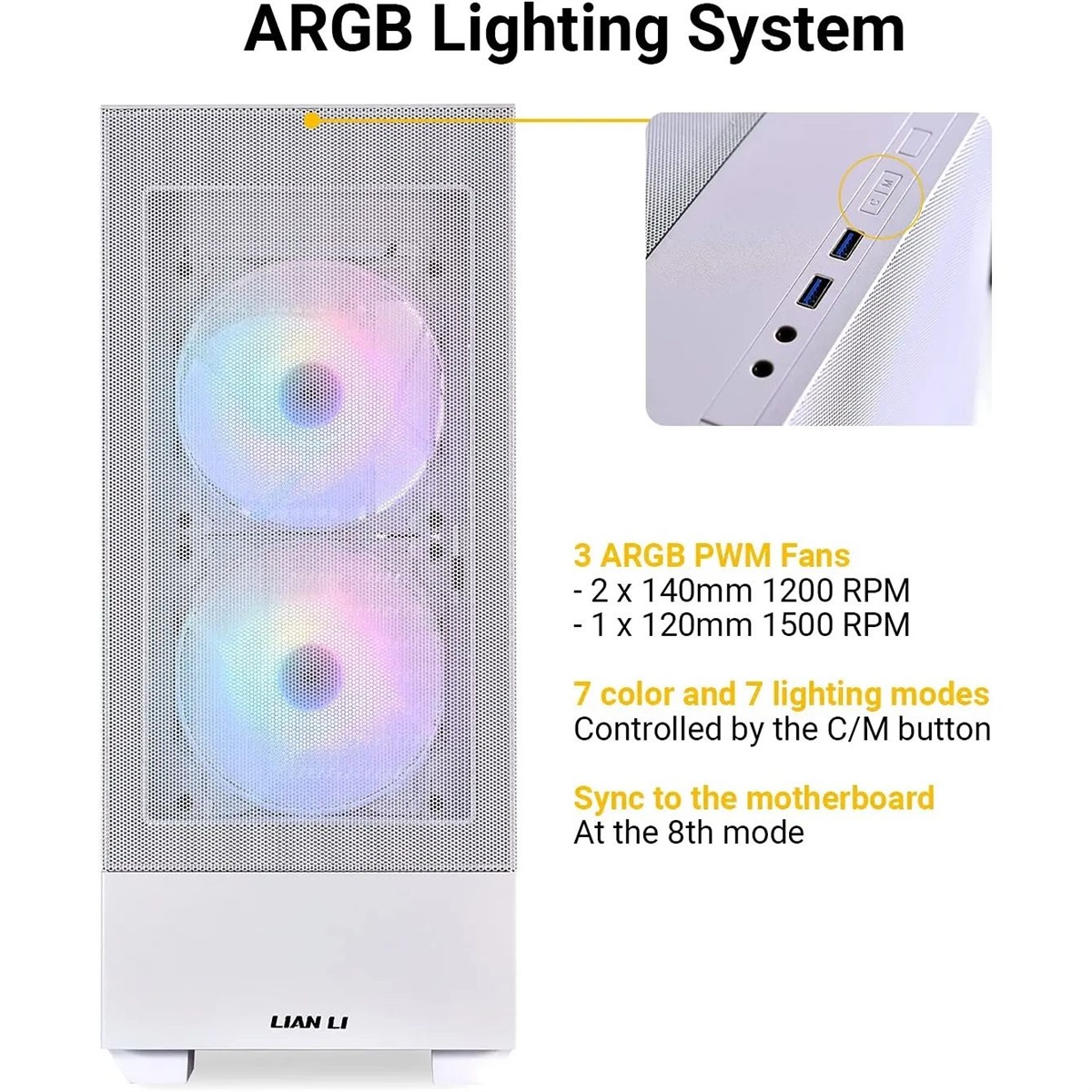 Lian Li Lancool 205 Mesh White | ATX PC Casing