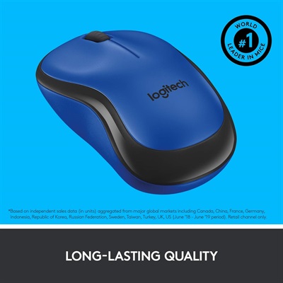 Logitech M221 Silent Wireless Mouse (Blue/Charcoal/Red)