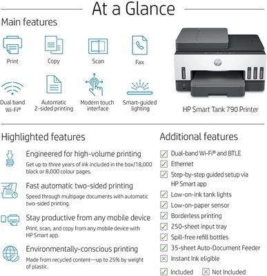 HP 790 Smart Ink Tank - All in One with ADF & Duplex Price in Pakistan