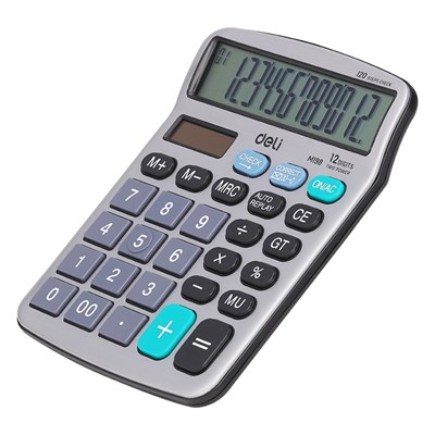 Deli Core Series EM19810 Metal Surface 12-Digits Mini Desktop Calculator