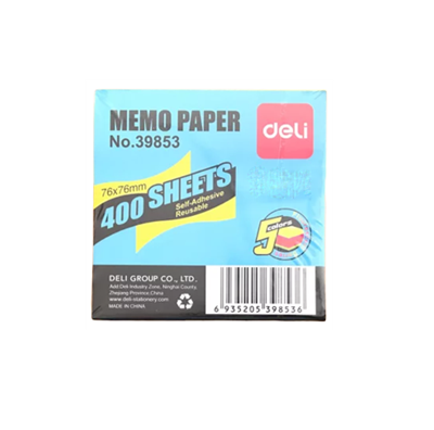 Deli E39853 Neon Colour Memo Sticky Notes 3x3 Inches