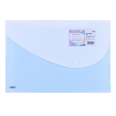 Deli Macaron E5506 2-Pocket Legal Button File Bag