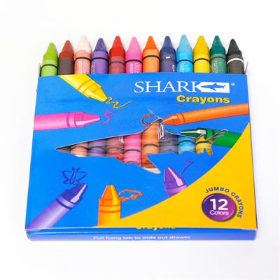 Shark W-3112 Jumbo Wax Crayons 12 Colours