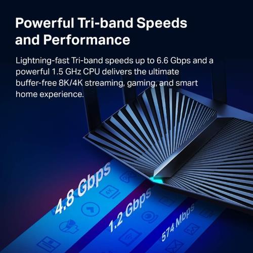 TP-Link Archer AX90 AX6600 Tri-Band WiFi 6 Router , 8-Stream Gigabit ...
