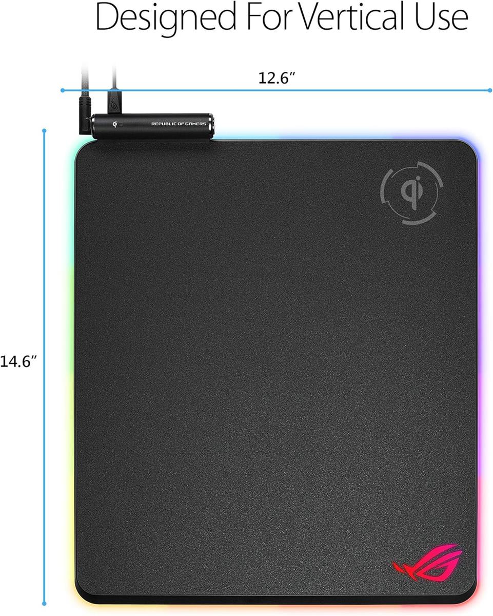 ASUS ROG Balteus Qi Vertical Gaming Mouse Pad with Wireless Qi Charging ...