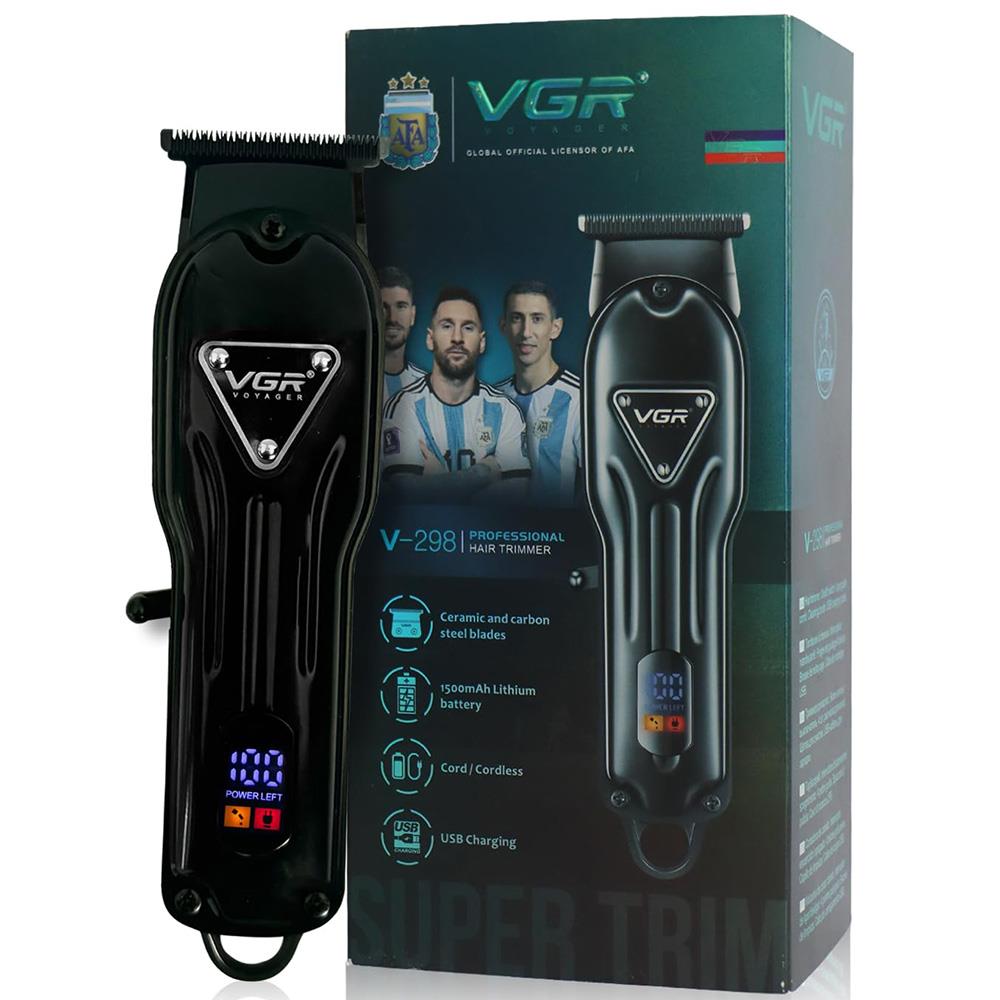 VGR V-298 Professional Hair Trimmer, Cord/Cordless Use, 1500mAh Lithium ...