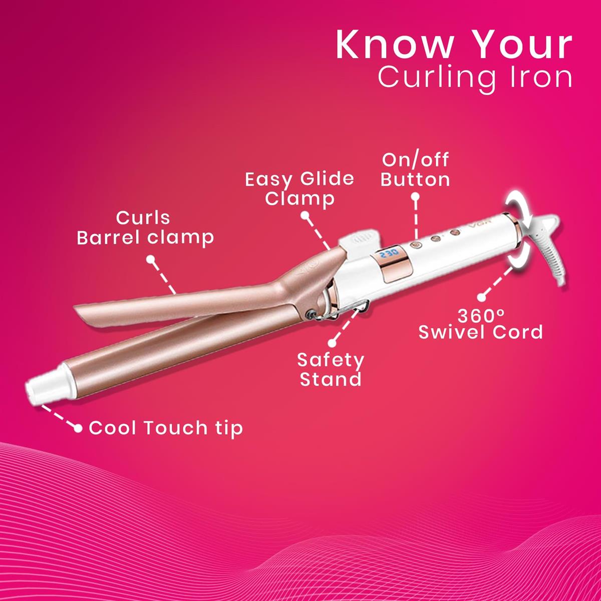 VGR V-578 Professional Electric Hair Curling Wand