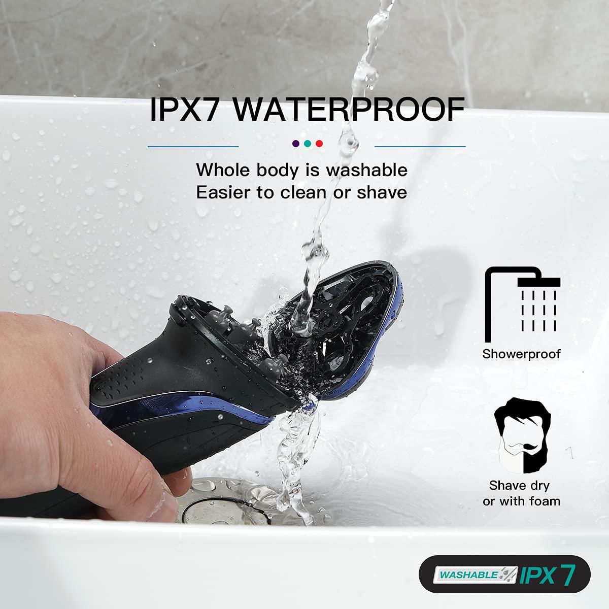 VGR V-306 Wet & Dry Premium Cordless Rechargeable IPX7 Fully Waterproof 3 Head Electric Shaver