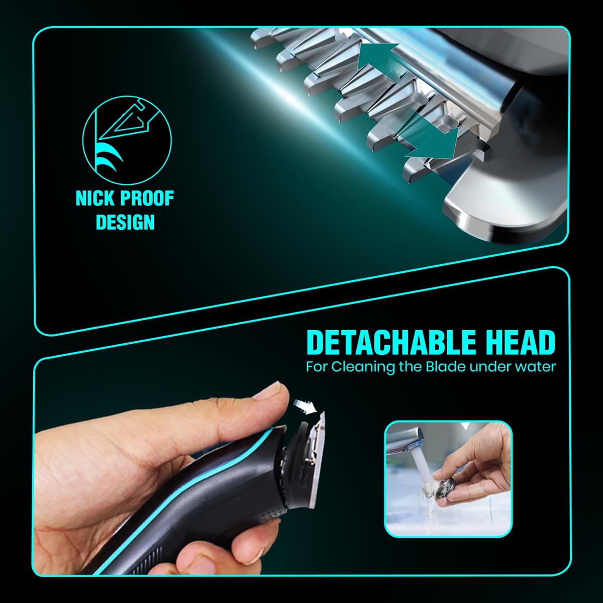 VGR V-055 Professional Cordless Rechargeable Beard Trimmer Clippers for Men