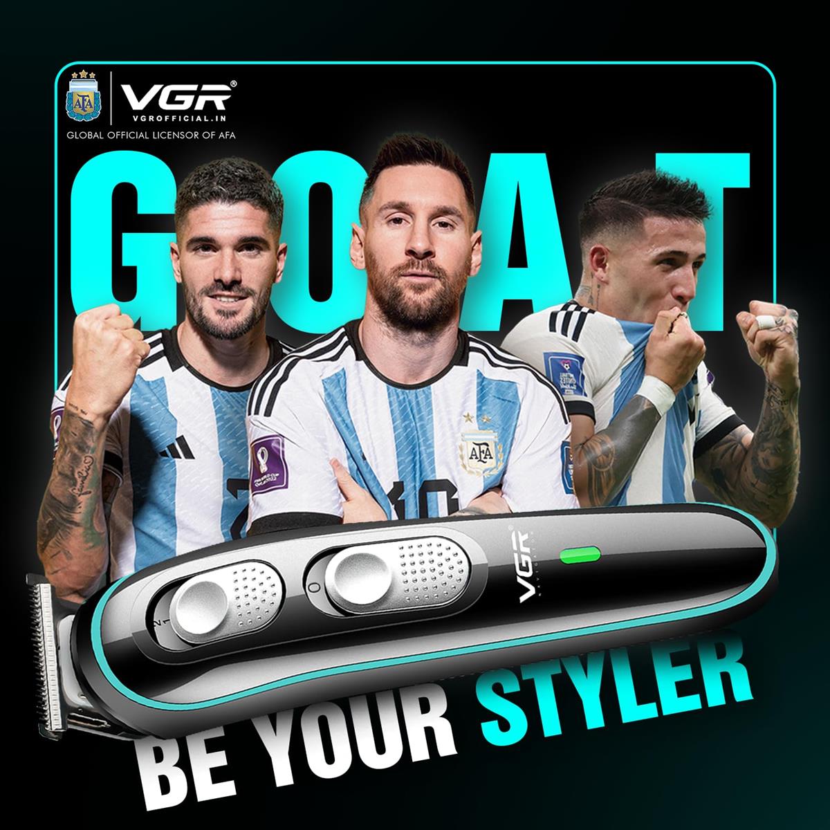 VGR V-055 Professional Cordless Rechargeable Beard Trimmer Clippers for Men